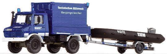 Roco Unimog 1300 THW with boat - EuroTrainHobby