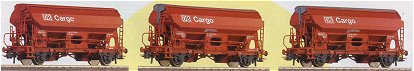 Roco Set of 3 Swivel Roof Hopper cars in DB Cargo livery - EuroTrainHobby