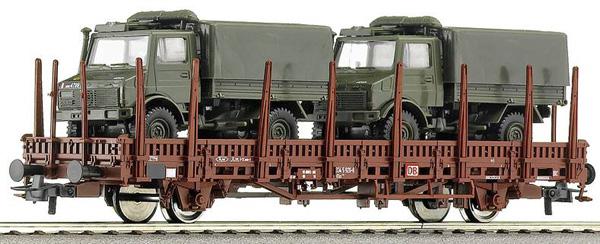 Roco Flat car with 2 Unimogs U 1300 L of "Berlin-Brigade" of French ...