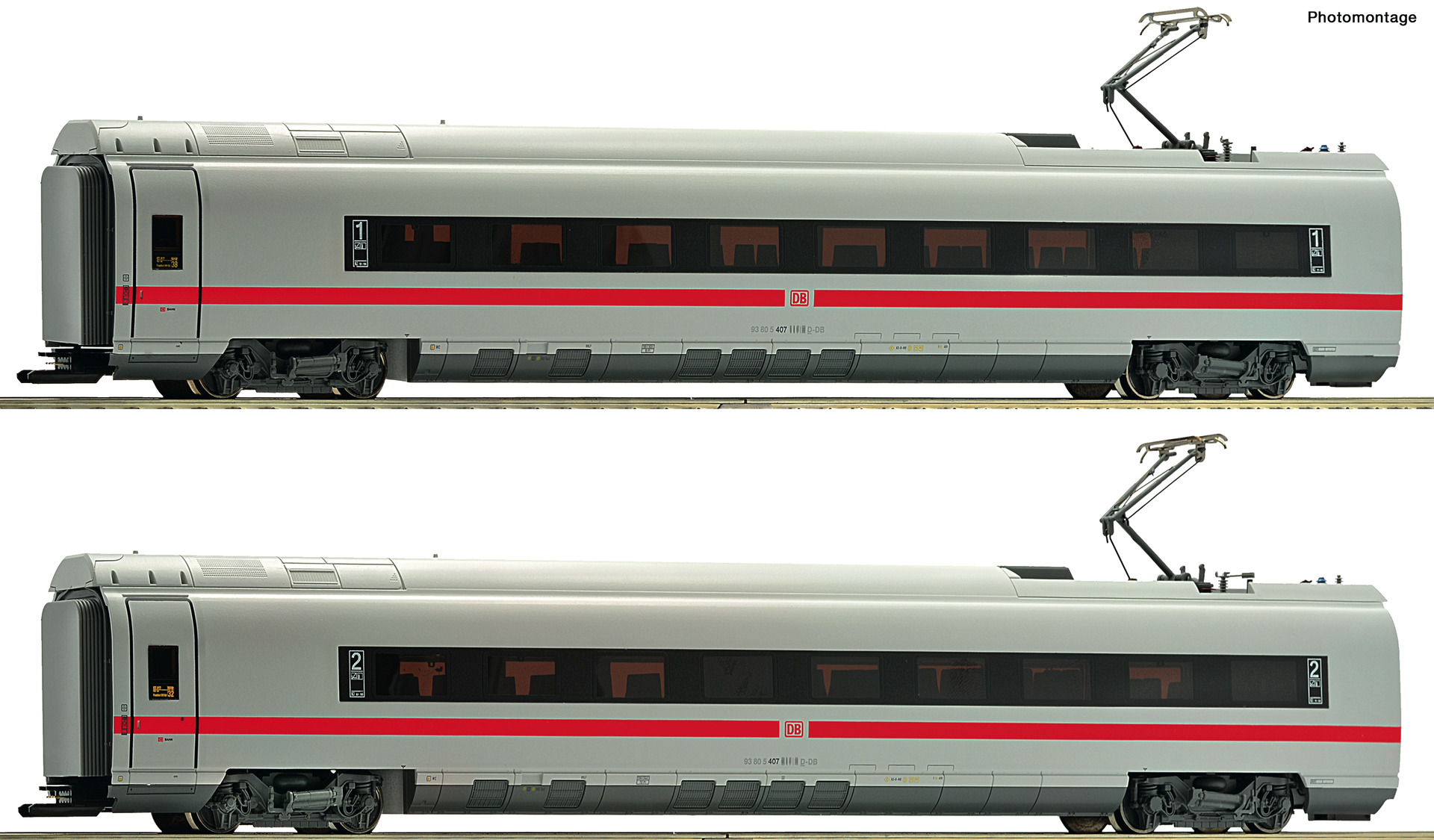 Roco Set of 2 middle cars for ICE3 train Digital - EuroTrainHobby