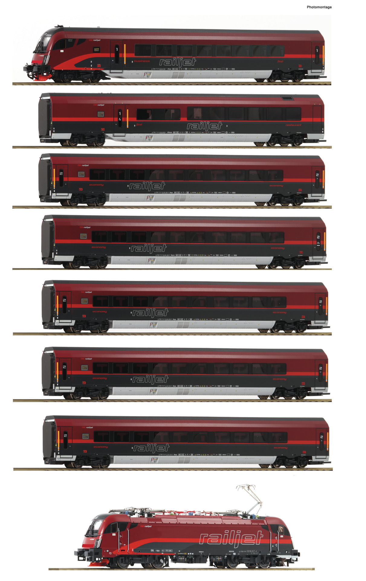 Roco Railjet train Spirit of Venezia (8 pc) Digital with Sound ...