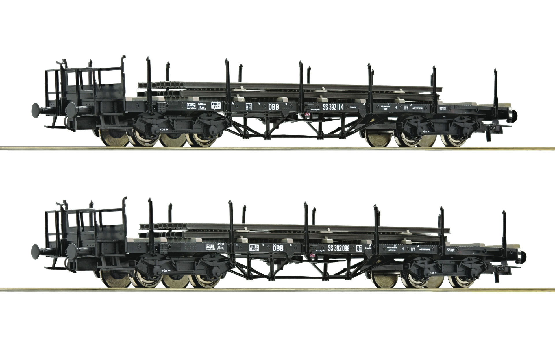 Roco Set of 2 flat cars loaded with Rails - EuroTrainHobby